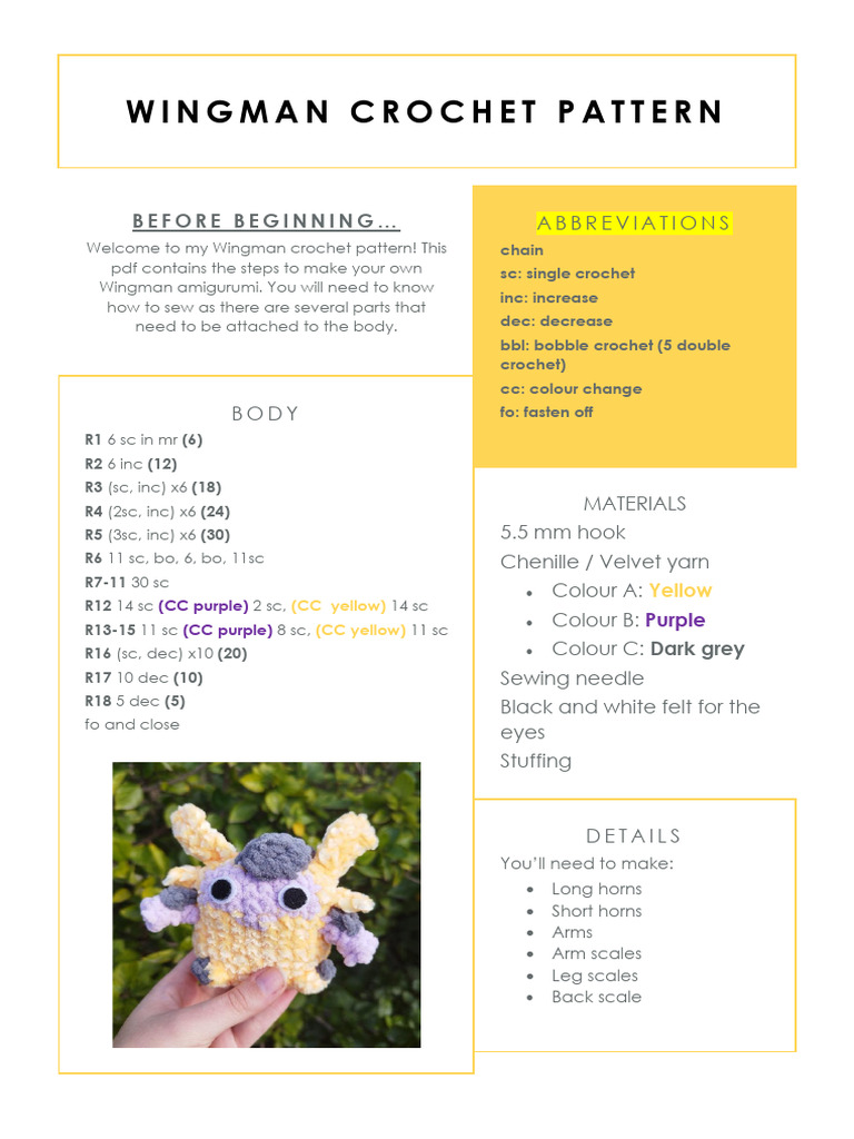 Wingman Valorant - PDF Crochet Pattern | PDF