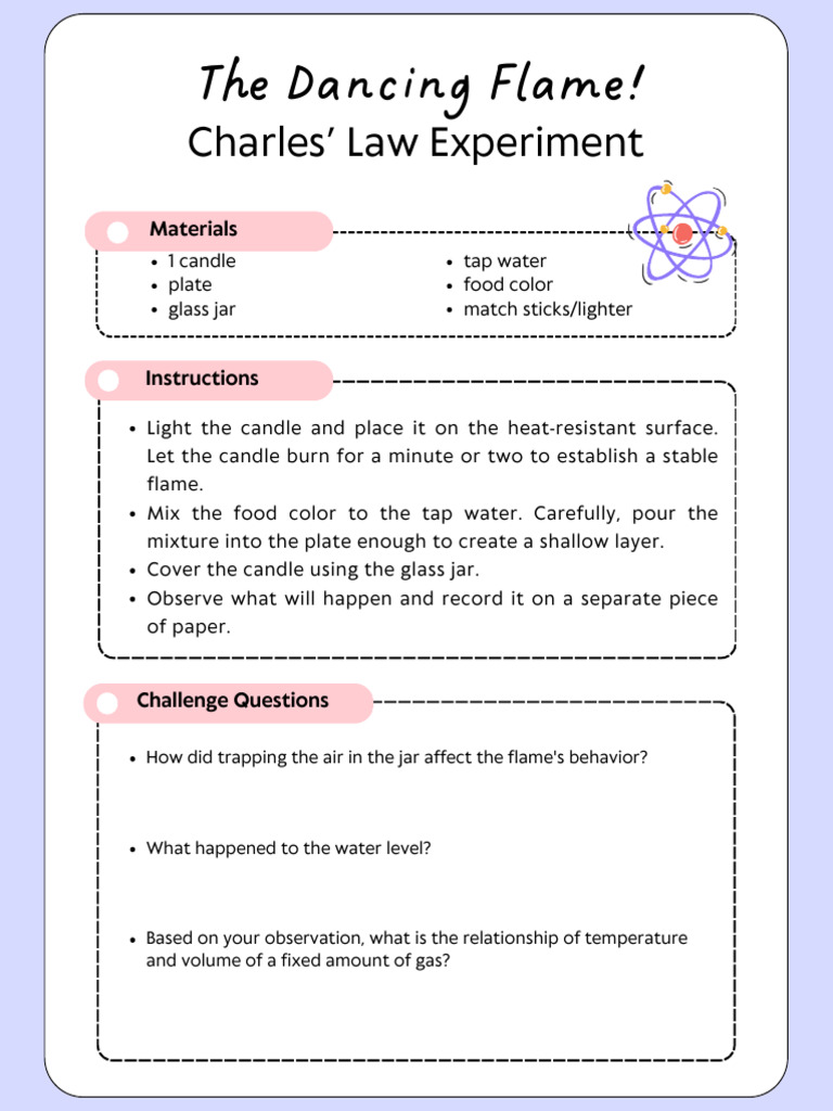 Charles Law Experiment (Candle) | PDF