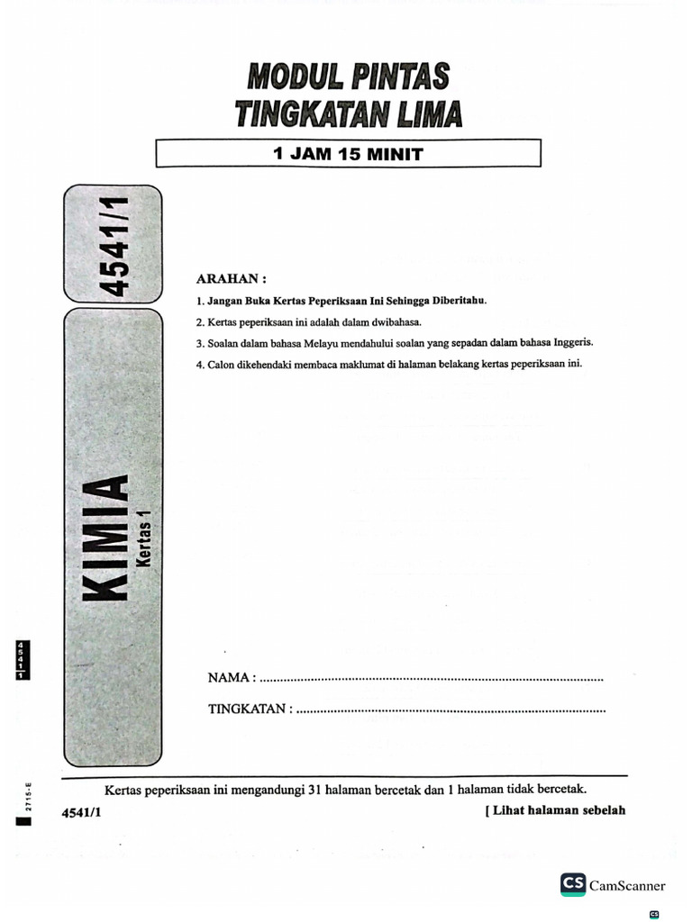 Trial SPM Kimia | PDF