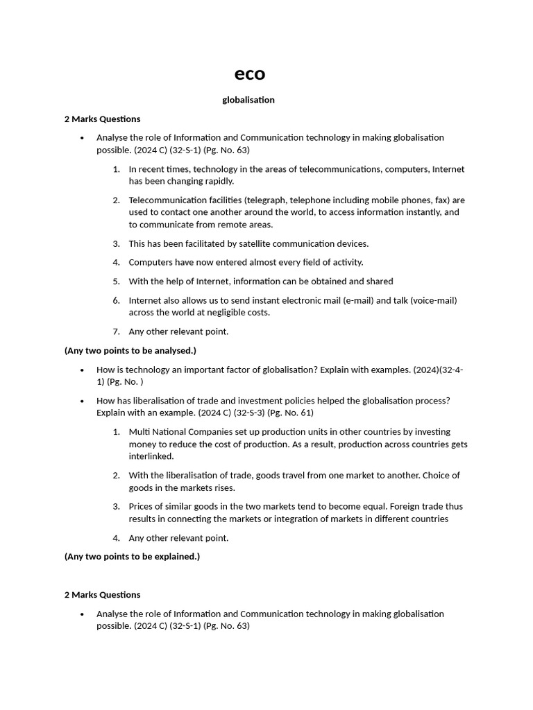 Eco Very Best Class Tenth Notes | PDF