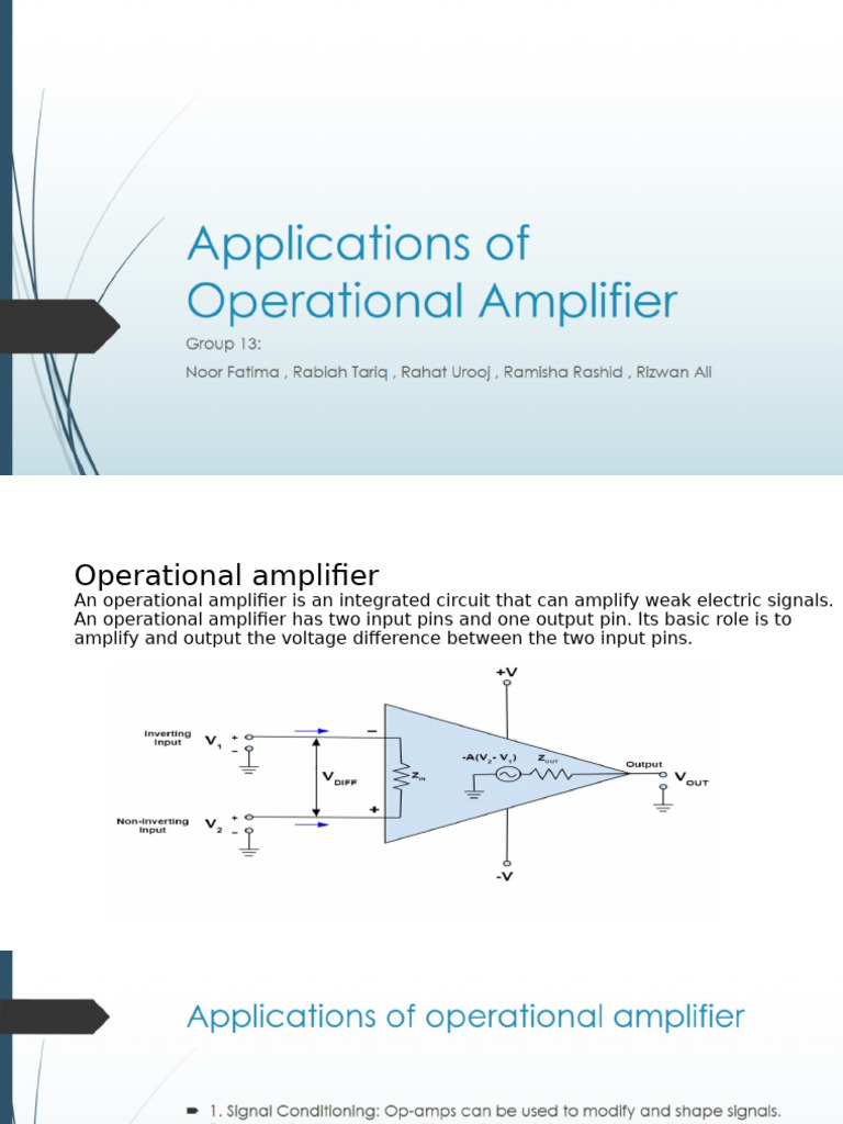 Applications of Operational Amplifier | PDF