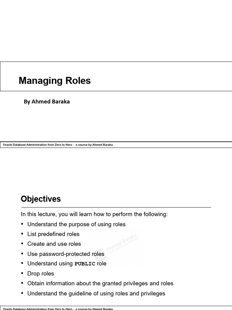 Managing Roles | PDF