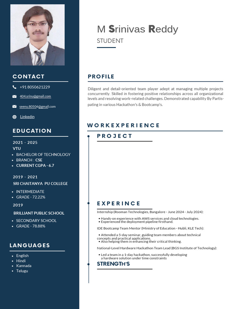 Srinu Resume With Photo | PDF