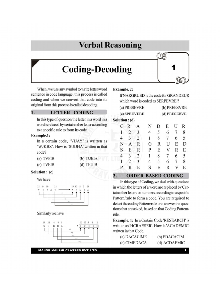 Coding Decoding | PDF
