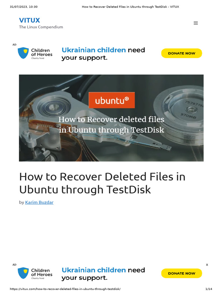 How To Recover Deleted Files in Ubuntu Through TestDisk - VITUX | PDF