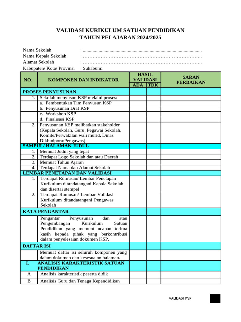 Validasi Kosp Klu | PDF