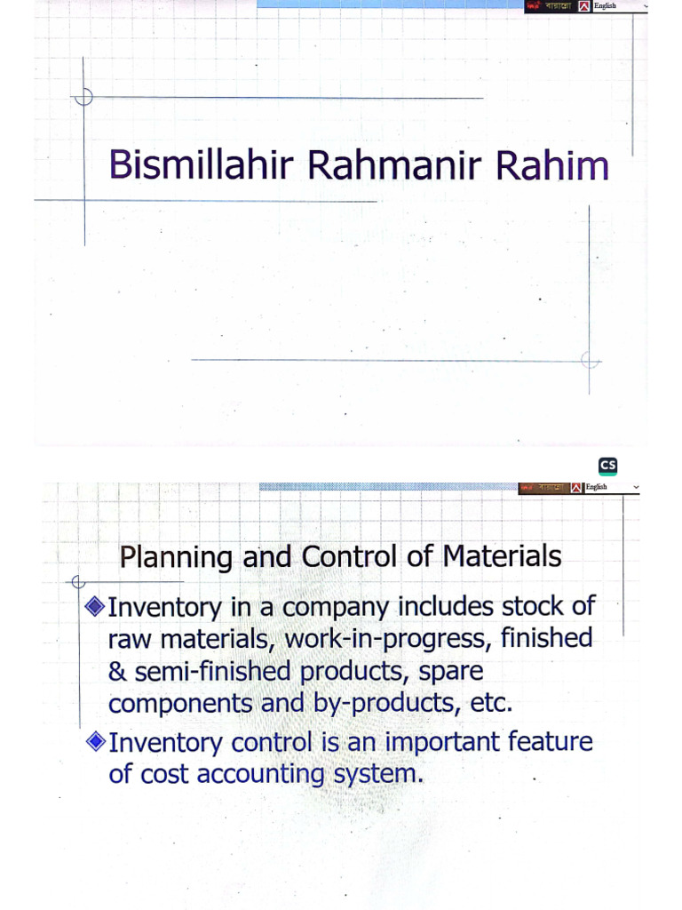 Planing and Control of Materials | PDF