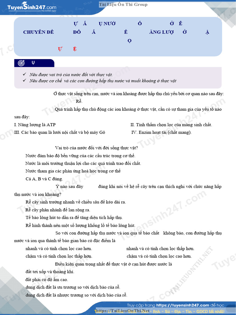 btvn-su-hap-thu-nuoc-va-muoi-khoang-o-re-1681373815 | PDF