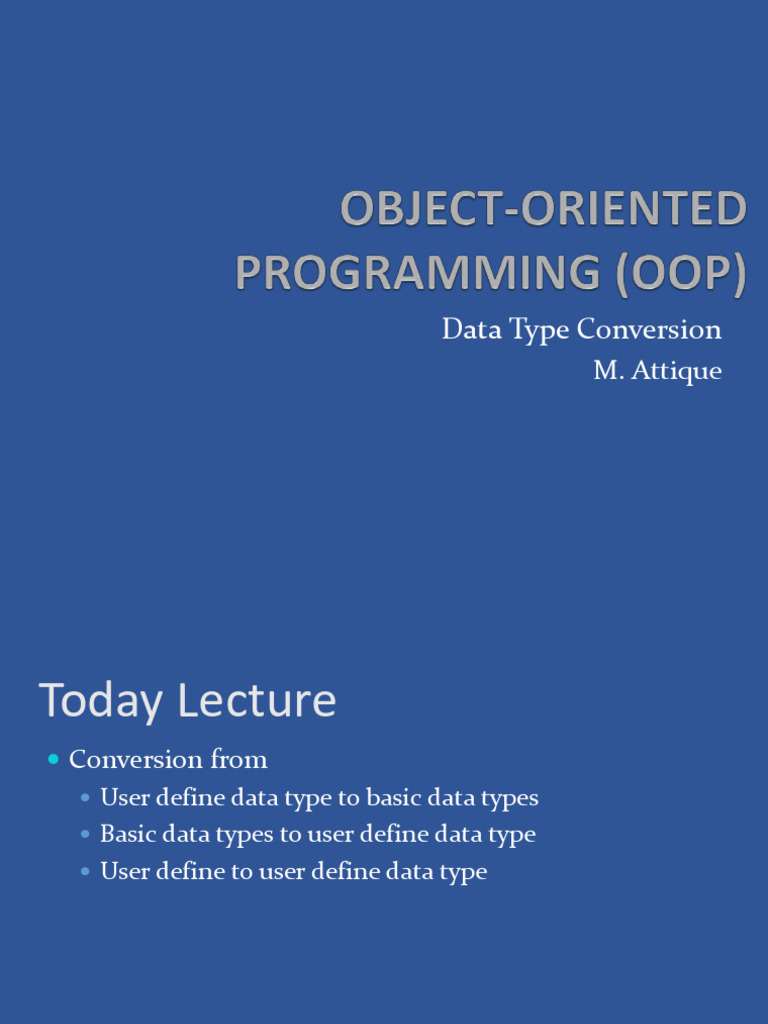 Data Type Conversion - Op - Ov | PDF