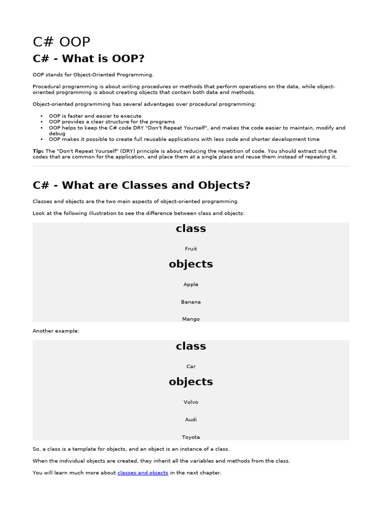 C# Oop | PDF
