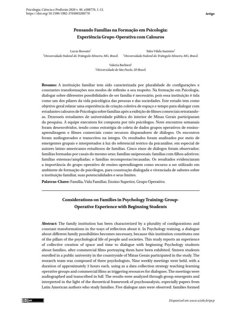Pensando+Famílias+na+Formação+em+Psicologia+-+Experiência+Grupo ...