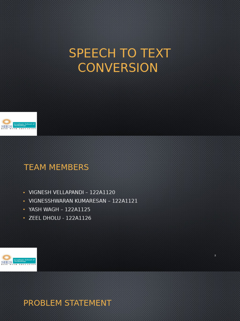 Speech To Text Conversion | PDF
