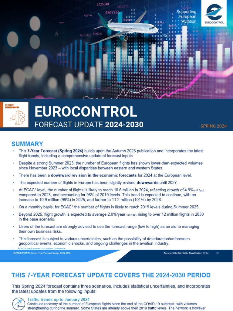 Eurocontrol Seven Year Forecast 2024 2030 February 2024 | PDF