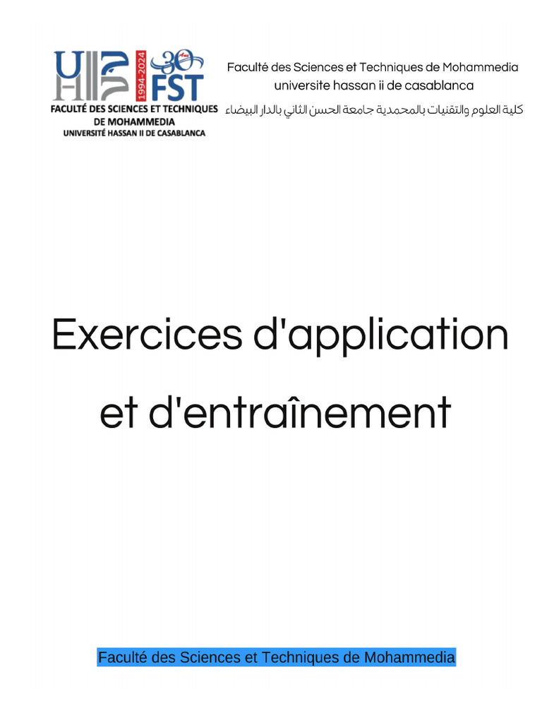 Exercice D Application Et D Entrainment 2024 2025 | PDF