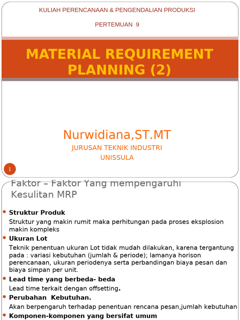 Material Requirements Planning | PDF
