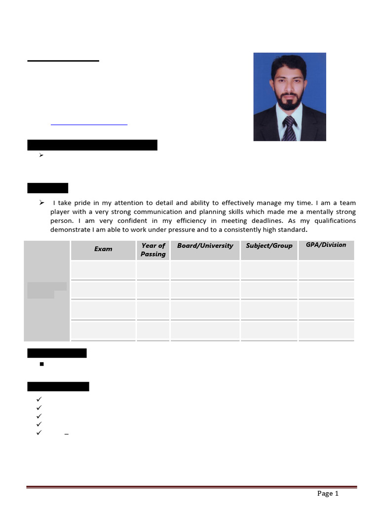 Curriculum Vitae of Gazi Nesar Uddin New Pic PDF | PDF