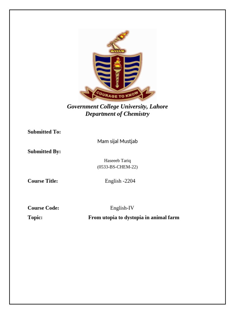 Animal Farm From Utopia To Dystopia 111 | PDF