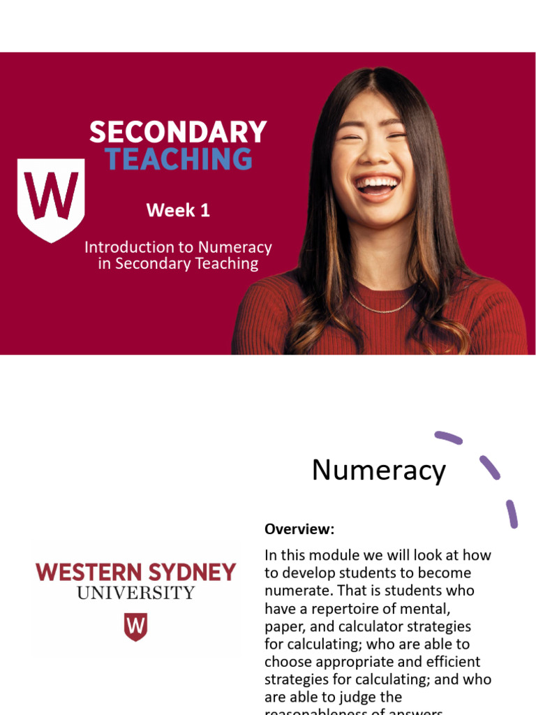 Week 1 Numeracy Introduction Pdf
