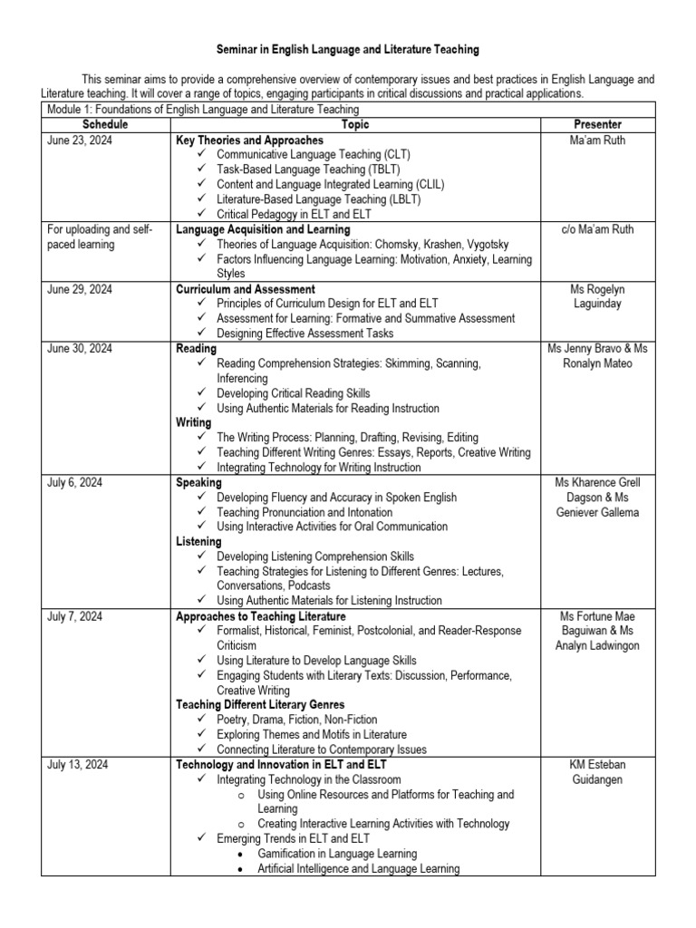 Course-Outline-English-214 | PDF