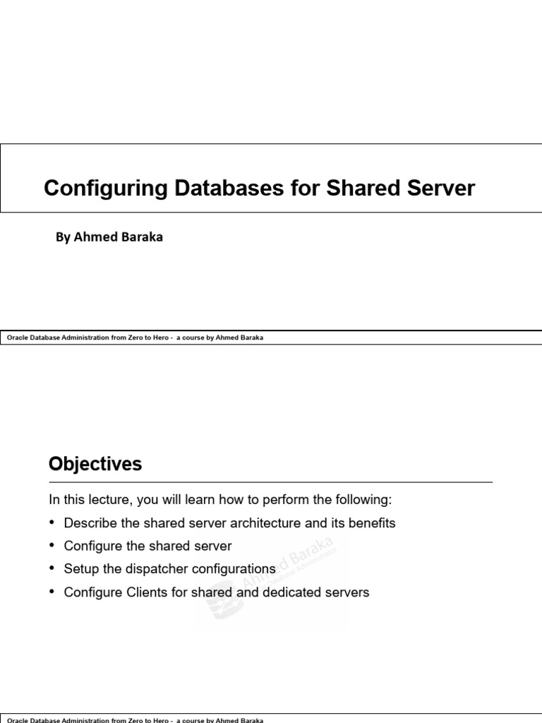Configuring Databases For Shared Server | PDF
