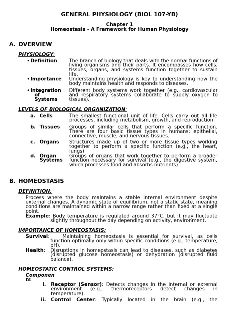 Chapter 1 Introduction To Physiology | PDF | Cell (Biology) | Science & Mathematics