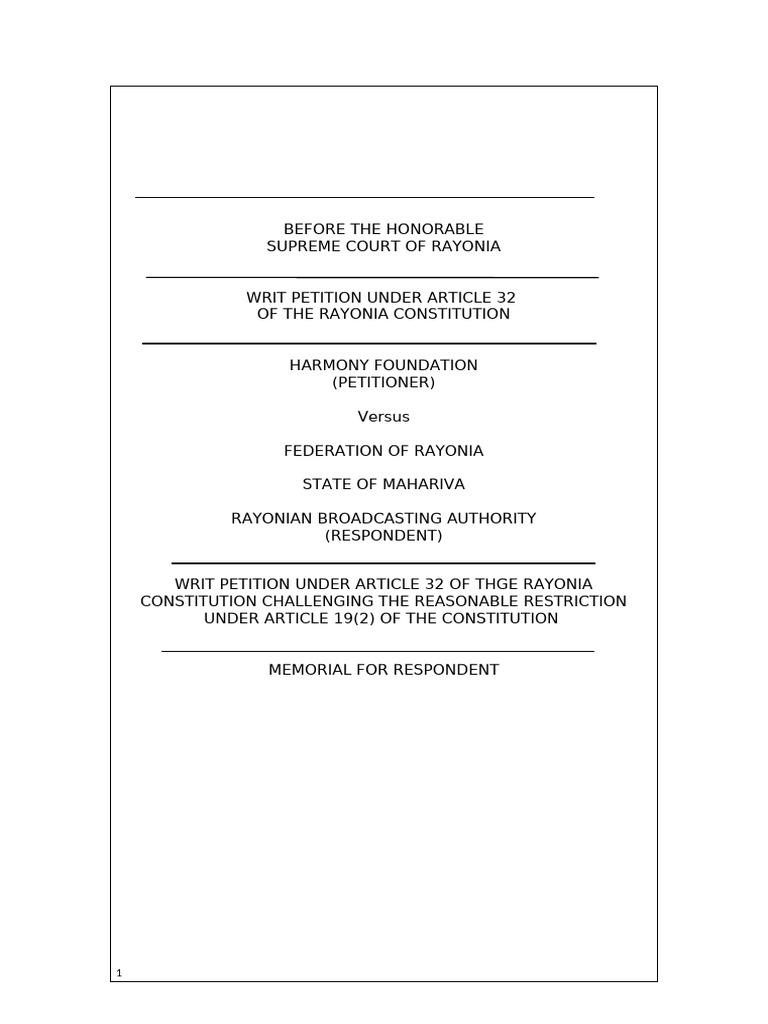 Memorandum For Respondent | PDF | Freedom Of Speech | Politics