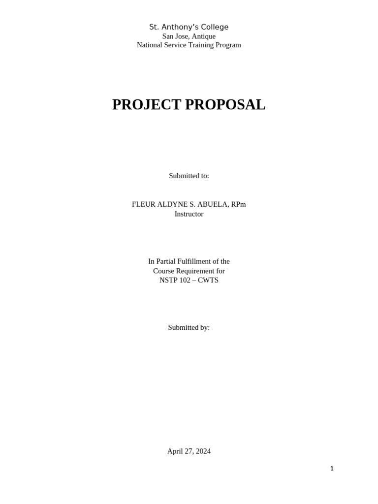 Template NSTP Project Proposal | PDF
