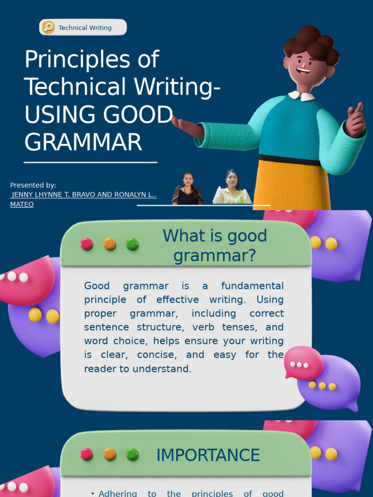Technical Writing - Using Good Grammar - Writing Concisely - JBRAVO ...