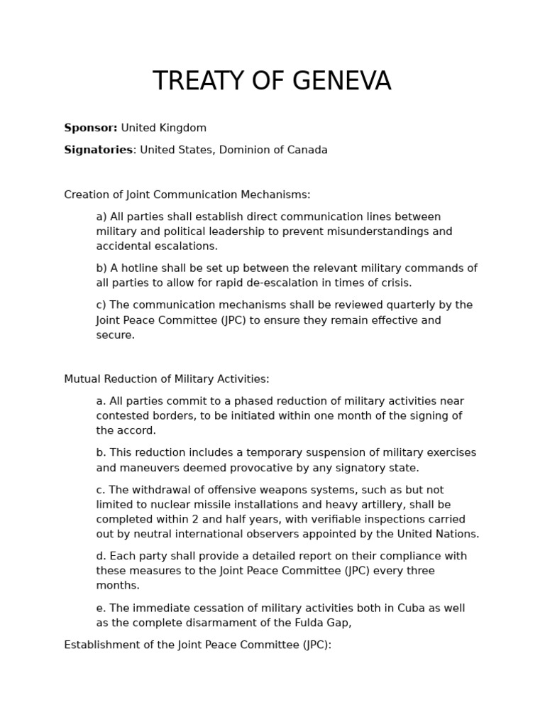 Treaty of Geneva | PDF