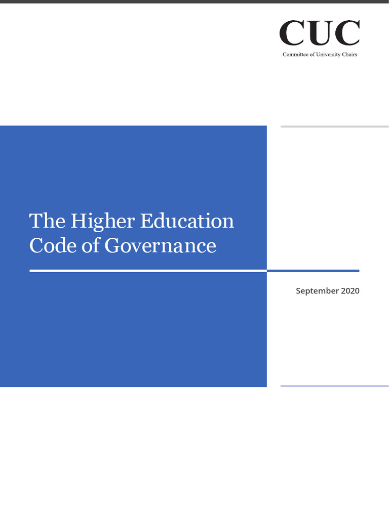 Higher Education Governance Code 2020 | PDF | Governance | Audit