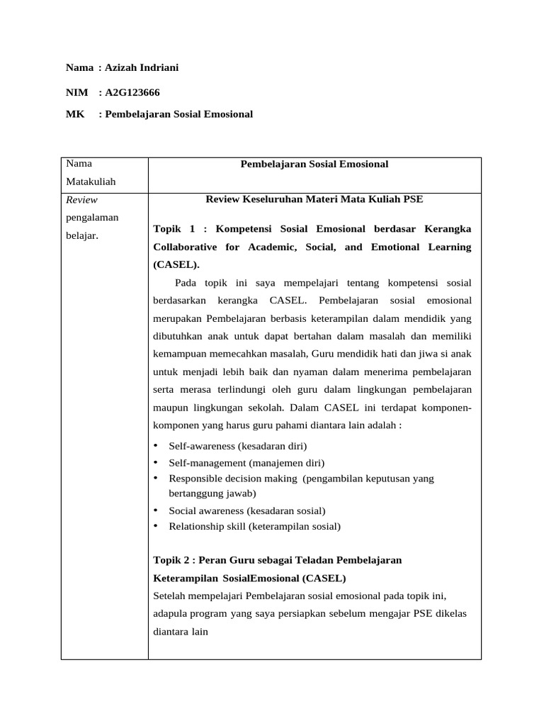 Jurnal Refleksi PSE | PDF