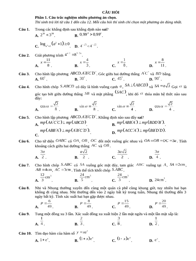 5 Hk2 Toan 11 Canh Dieu | PDF
