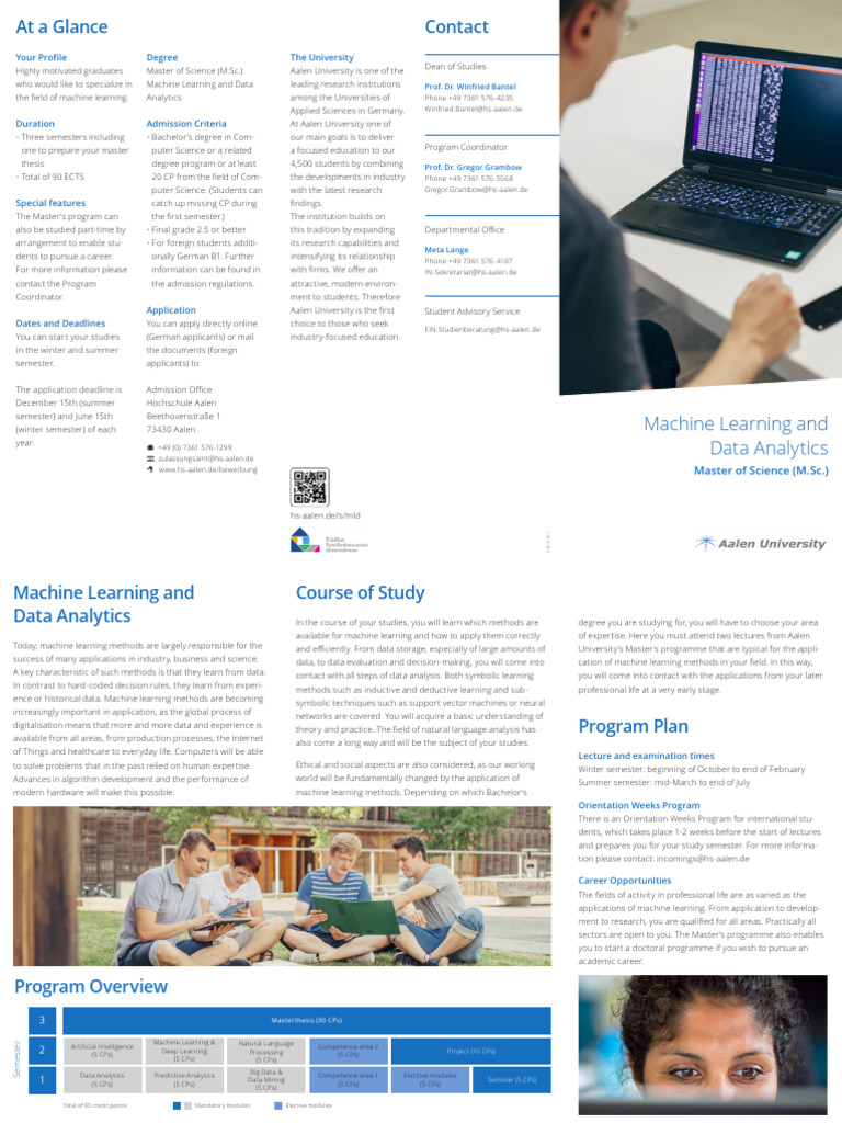 Master Machine Learning and Data Analytics Aalen | PDF