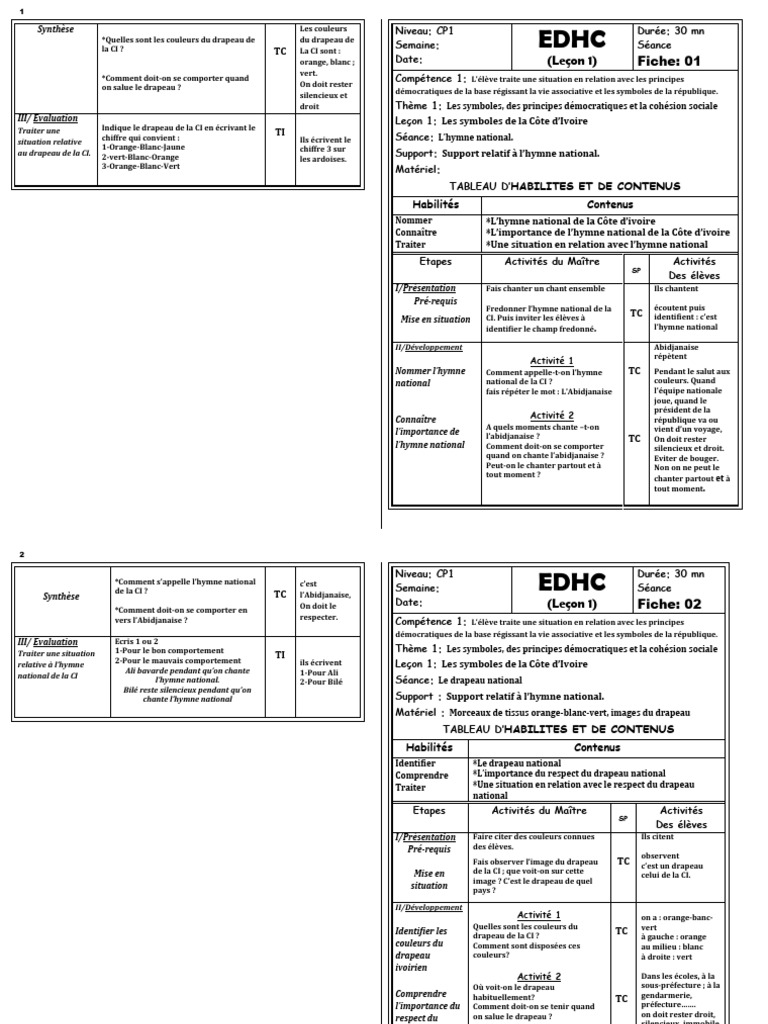5 Edhc Cp1 (L1à l25) Ok-1 | PDF