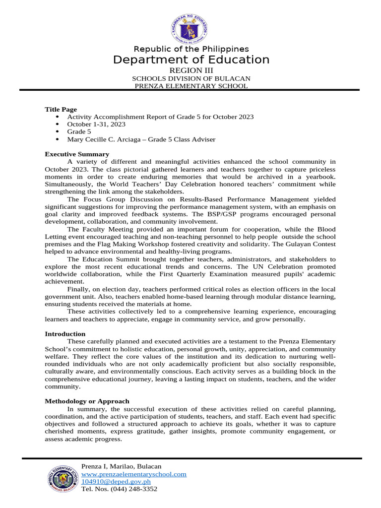 G5 ACR For October 2023 | PDF