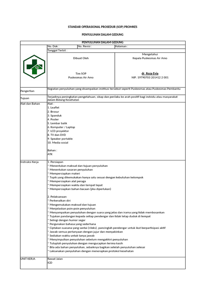 Sop Promkes 2020 - 095218 | PDF