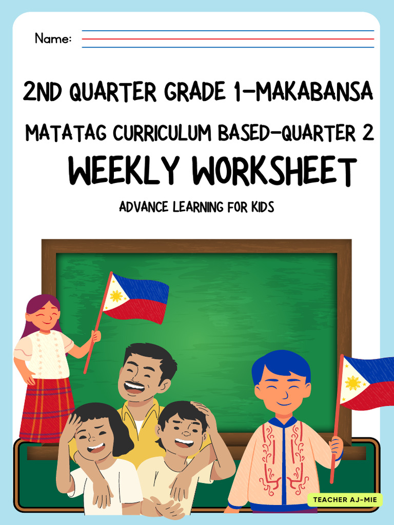 Q2 Grade 1 Weekly Worksheet Makabansa | PDF | Philippines | Kinship And Descent