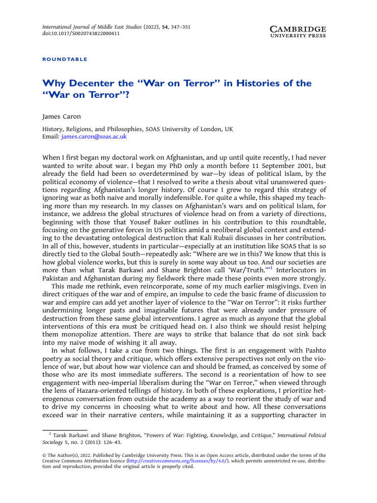 Why Decenter The "War On Terro | PDF