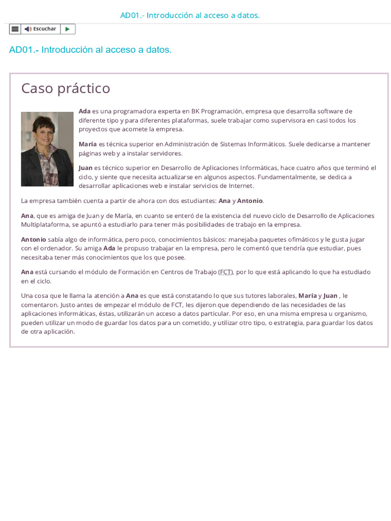 AD01. - Introducción Al Acceso A Datos | PDF