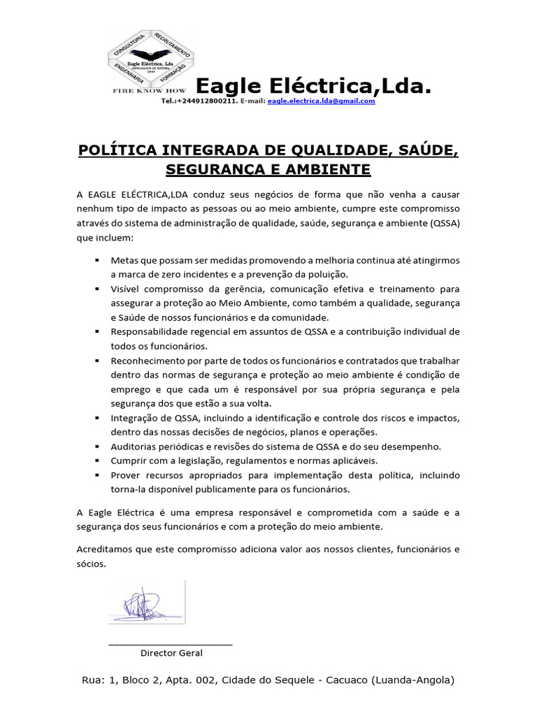EEL - Politica Integrada QSSA - 2019 | PDF