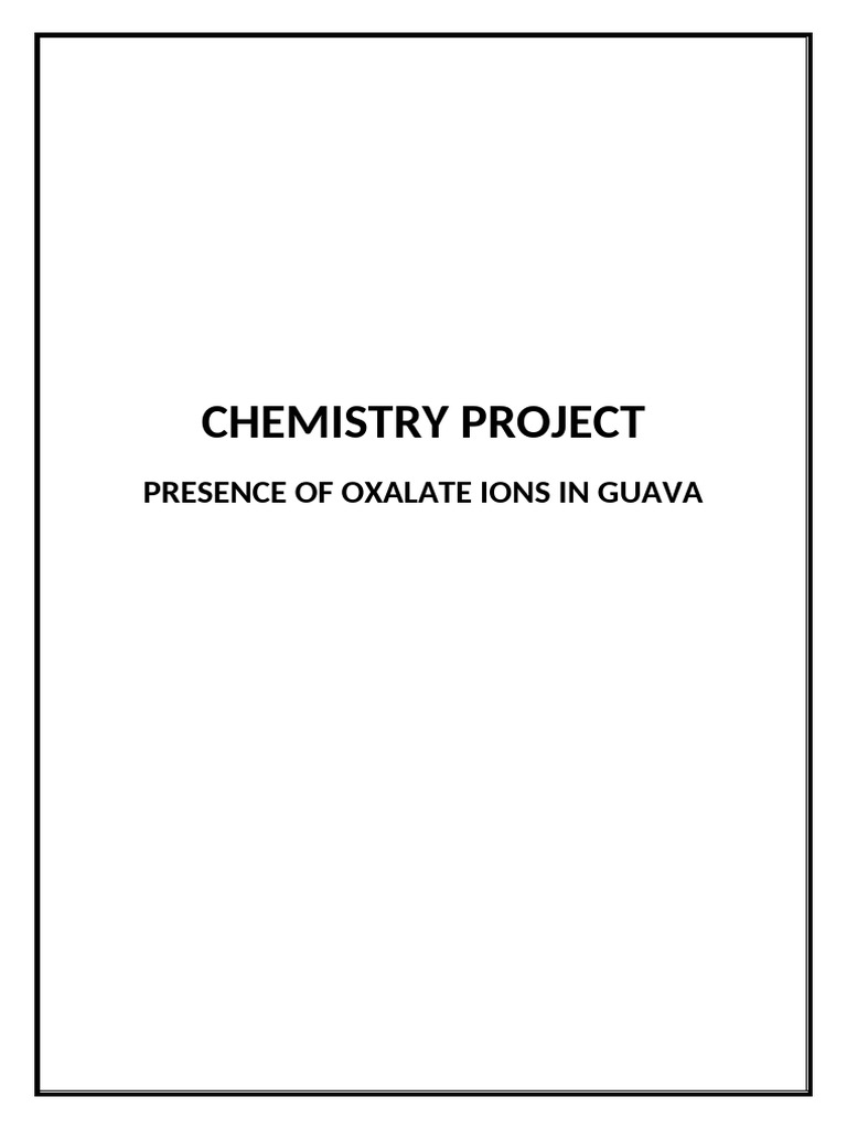 Chem Project 5 | PDF