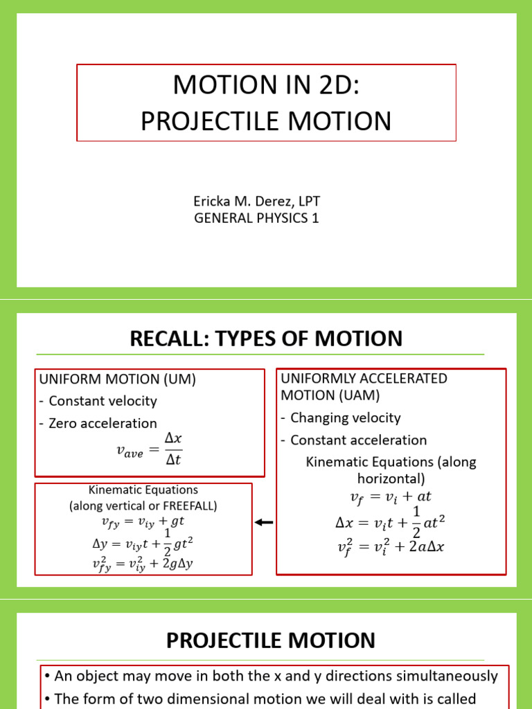 WK 5 - Projectile Motion | PDF