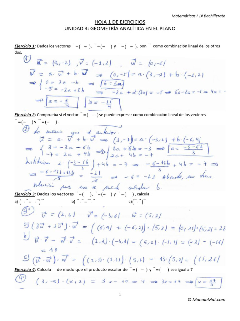 resueltos_hoja_1_ejercicios_propuestos_unidad_4_geometria_analitica_plano | PDF