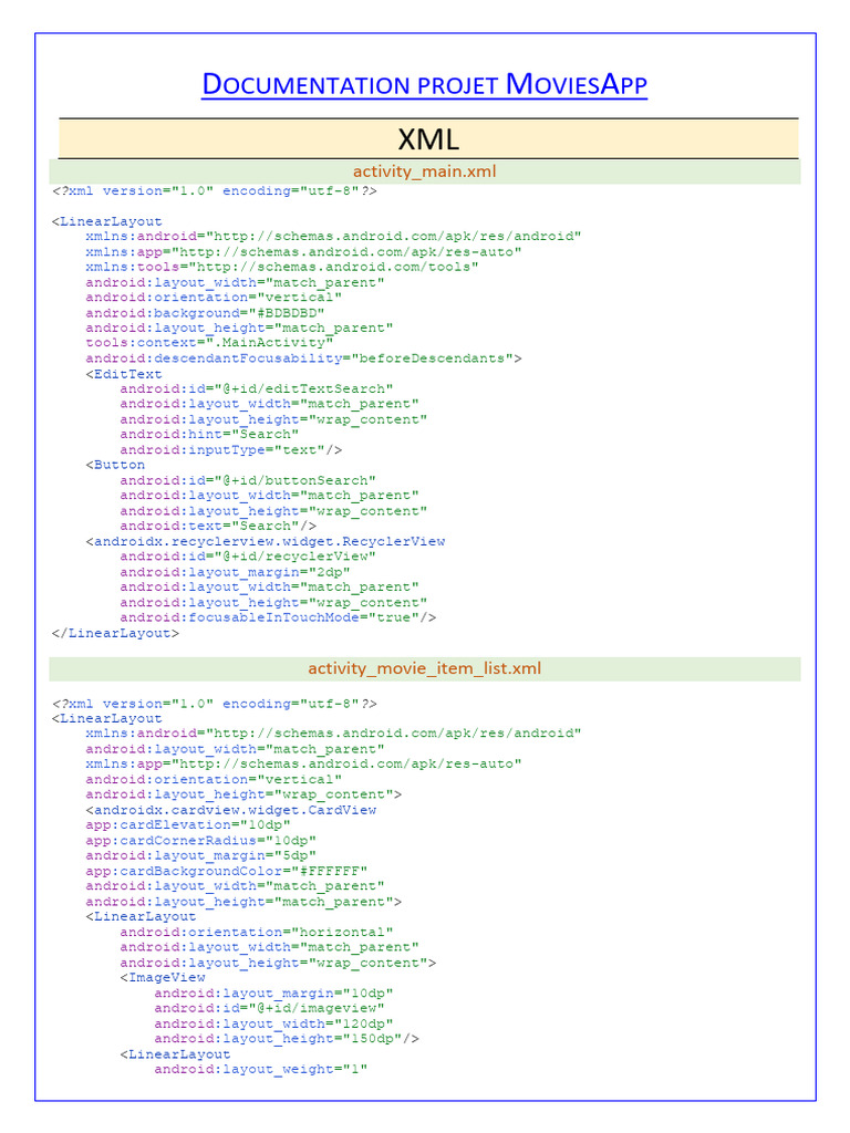 Documentation projet MoviesApp Complete | PDF