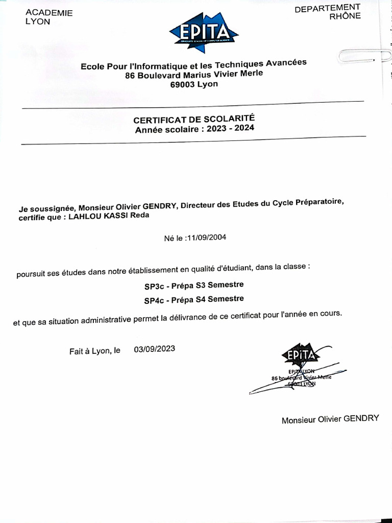 At Scolarite Reda | PDF