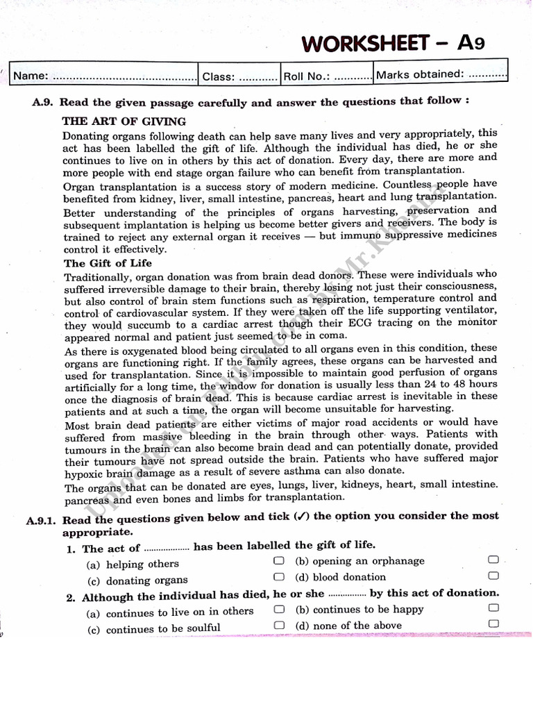 english-unseen-passage-with-questions-for-cbse-class-8 | PDF