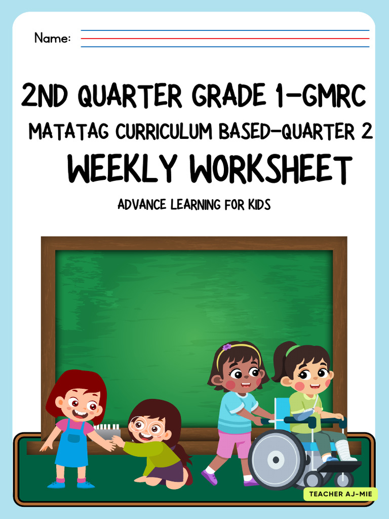 Q2 Grade 1 Weekly Worksheet GMRC | PDF