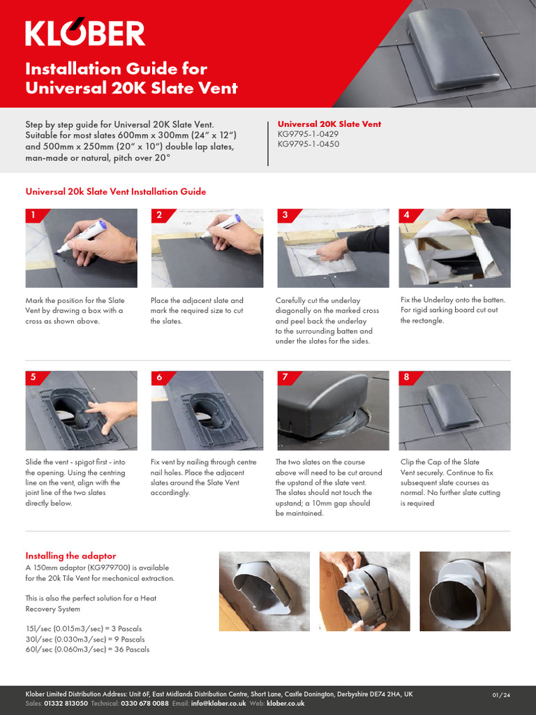 20k Slate Vent Installation | PDF | Slate | Home & Garden