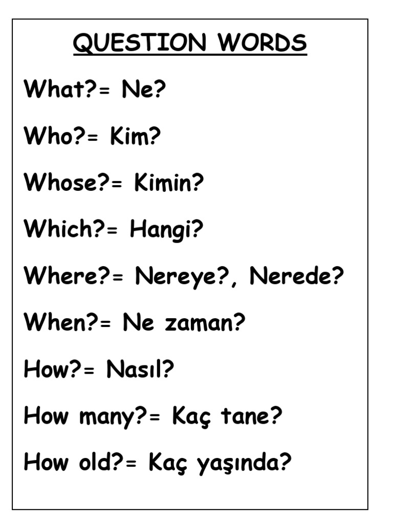 Question Words | PDF