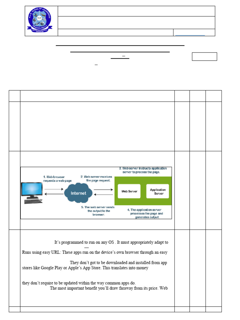 Cia 1 QP CCS332 - App Unit 1 Answer Key | PDF | Mobile App | Technology & Engineering